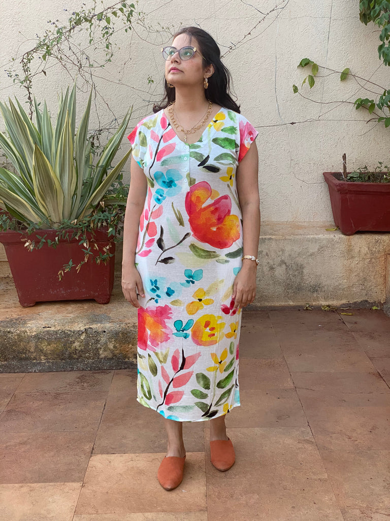 Watercolor Story "My Mojo" Lounge Dress | Soft Jersey Knit Organic Cot ...