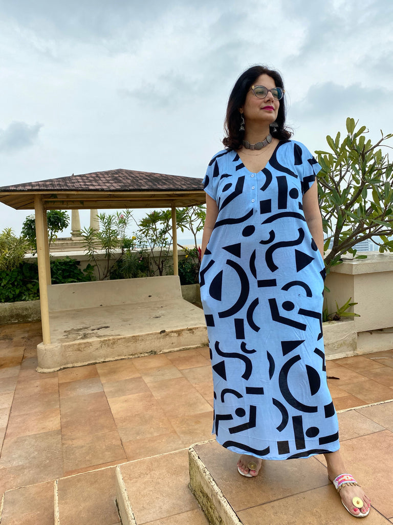 Playful Shapes "My Mojo" Lounge Dress | Soft Jersey Knit Organic Cotto ...