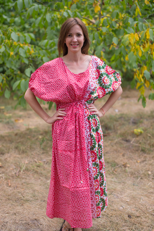 Red Cut Out Cute Style Caftan in Round and Round Pattern | Laughing ...